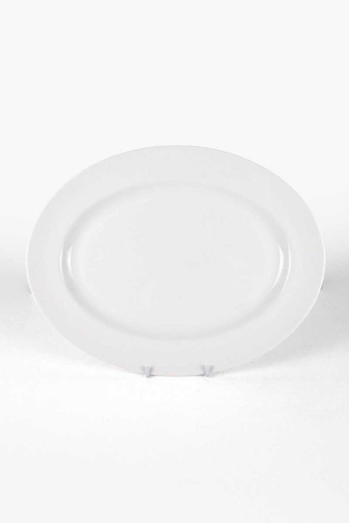 Large Plain White Porcelain Oval Serving Platter – Number Eight Prop ...