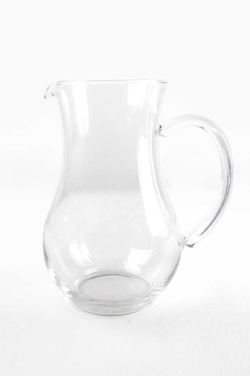 Plain Clear Glass Water Jug with Handle 1.3ltr – Number Eight Prop Hire ...
