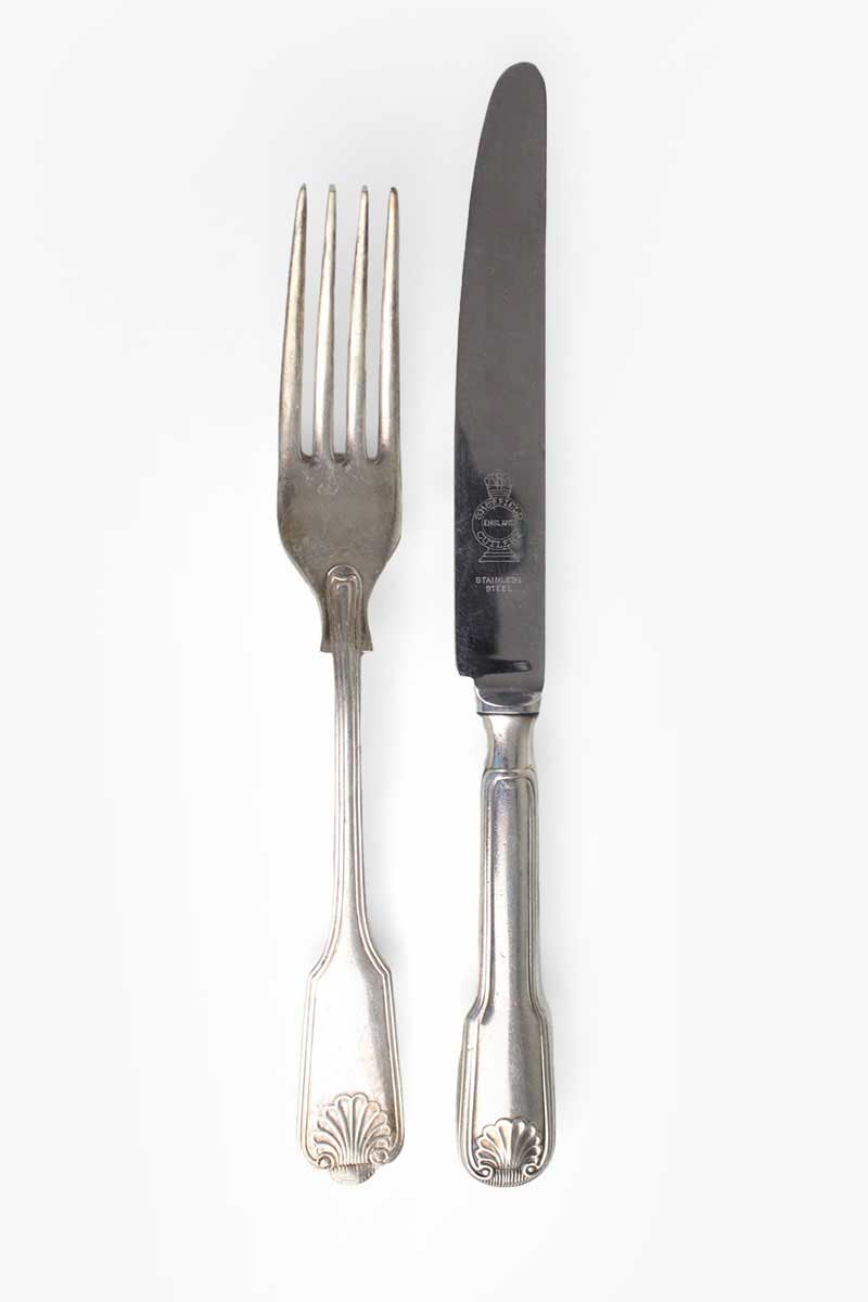 Fiddle Thread Shell Dinner Fork – Number Eight Prop Hire Company