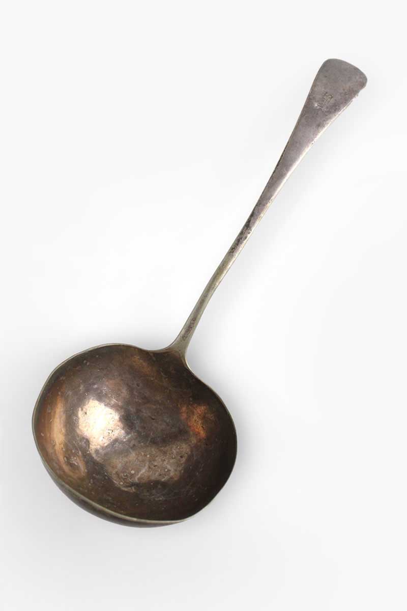 Large Dented Double Crescent Silver Ladle – Number Eight Prop Hire Company