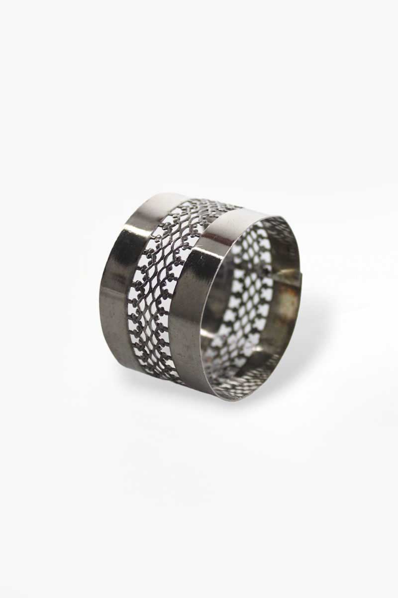 Thin Silver Napkin Ring with Pierced Fretwork Design – Number Eight ...